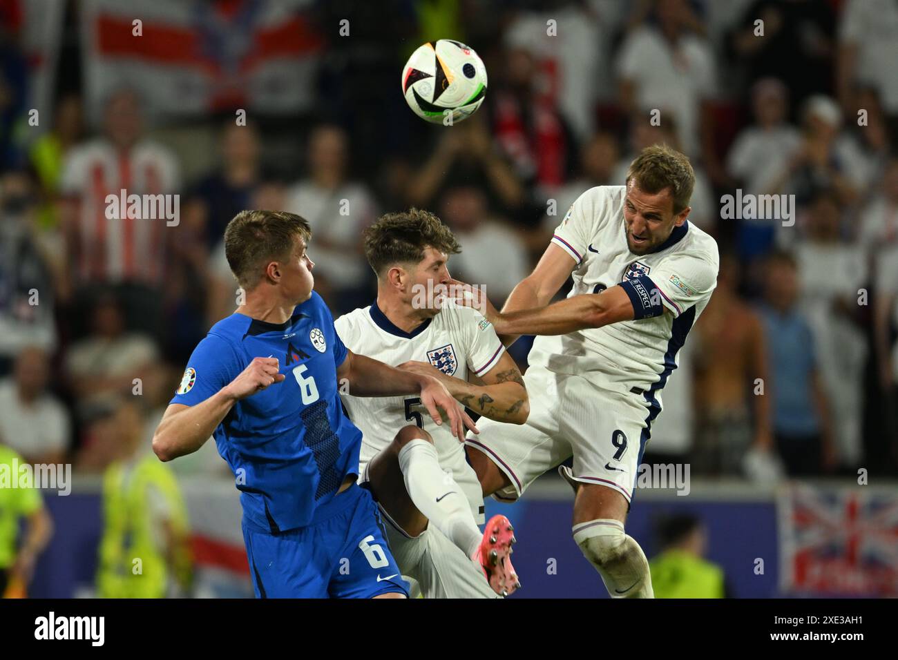 Harry Kane (England)John Stones (England)Jaka Bijol (Slovenia) during ...