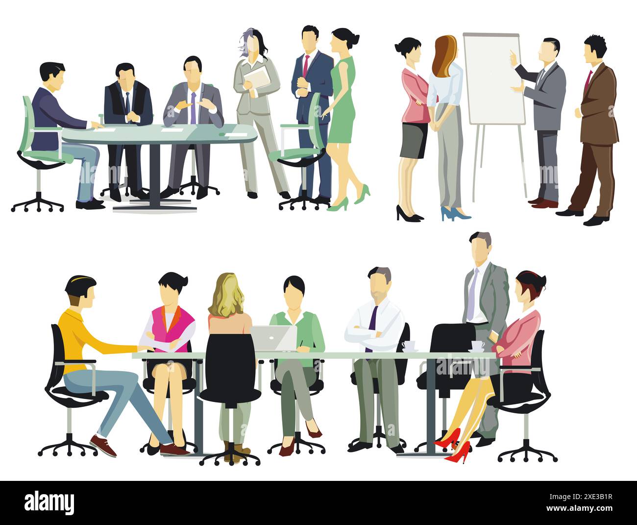 Business meeting, course and training illustration Stock Photo - Alamy