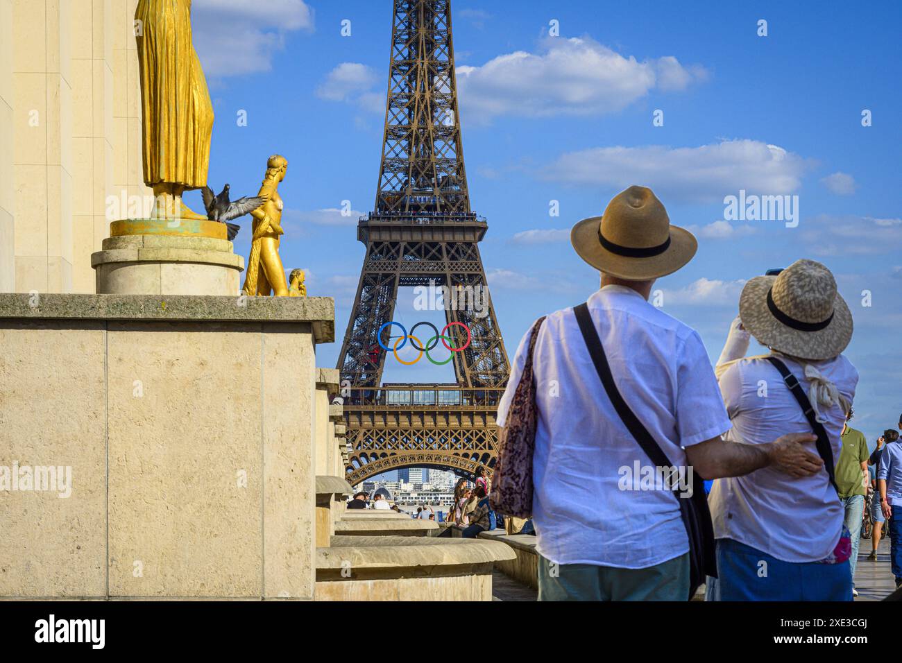 FRANCE. PARIS (75) (7TH DISTRICT). THE 5 OLYMPIC RINGS HAVE BEEN ...