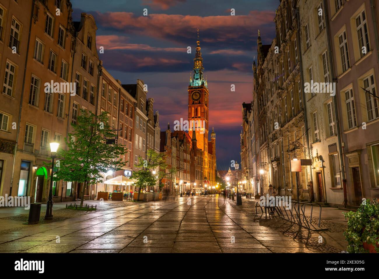Long street in Gdansk Stock Photo - Alamy
