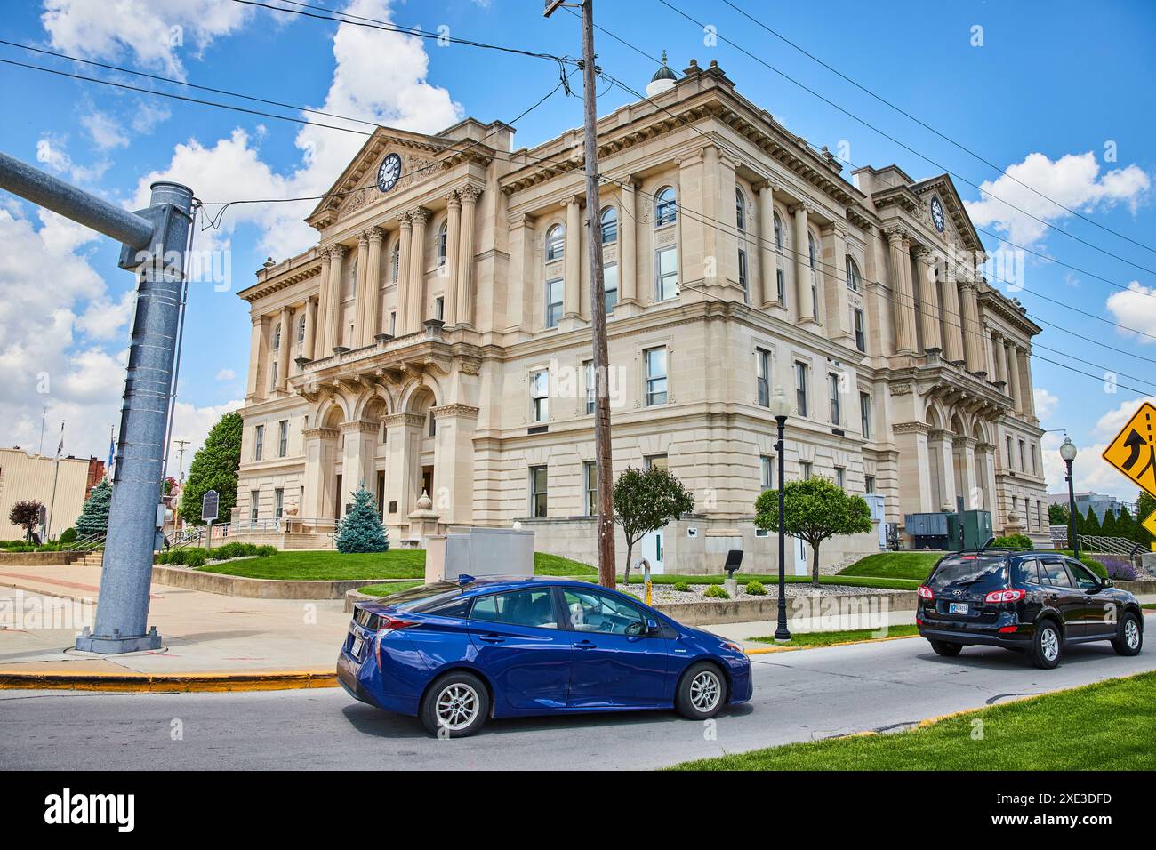 Historic Courthouse in Small Town Urban Setting Eye-Level Perspective ...