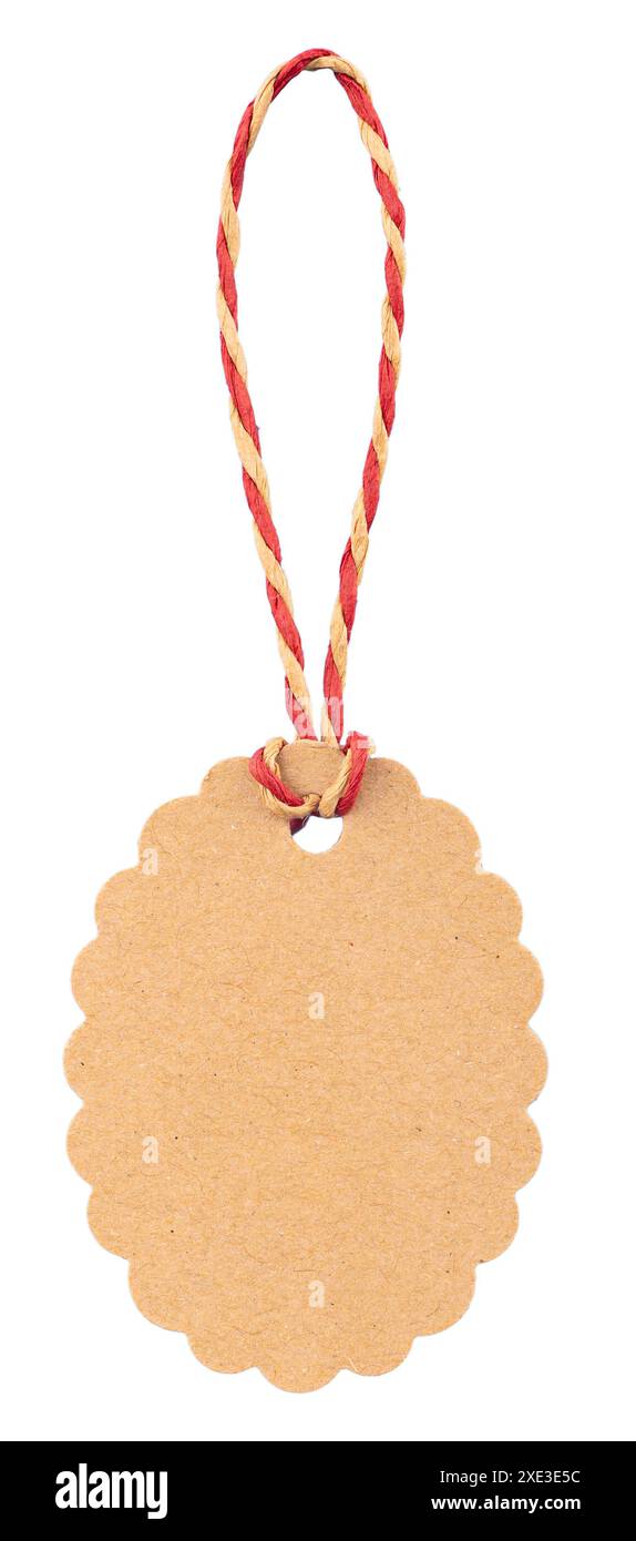 Oval Blank cardboard price tag isolated on white background. Template ...
