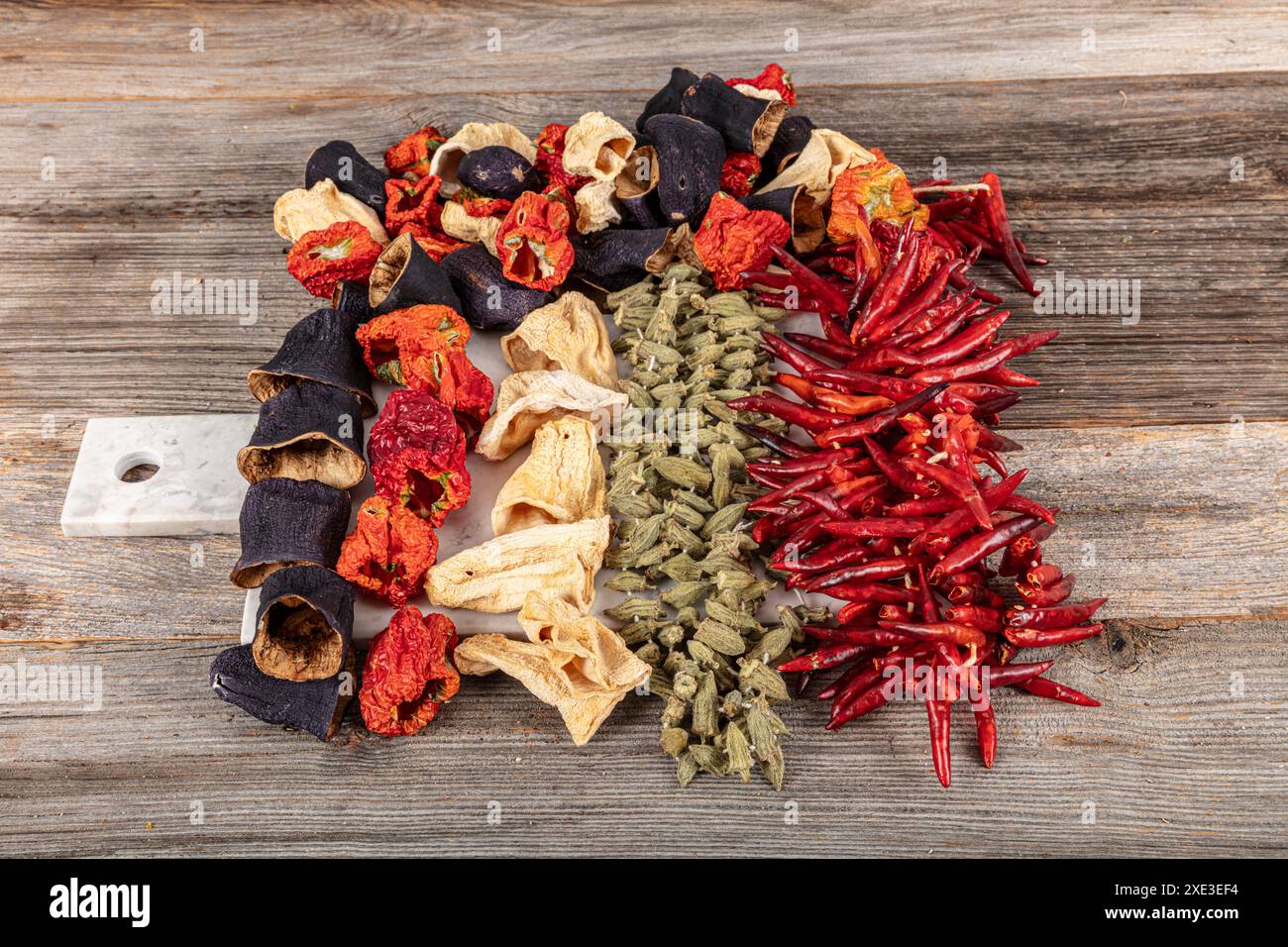Dried local vegetables. Sun dried peppers, eggplants, zucchini and okra ...