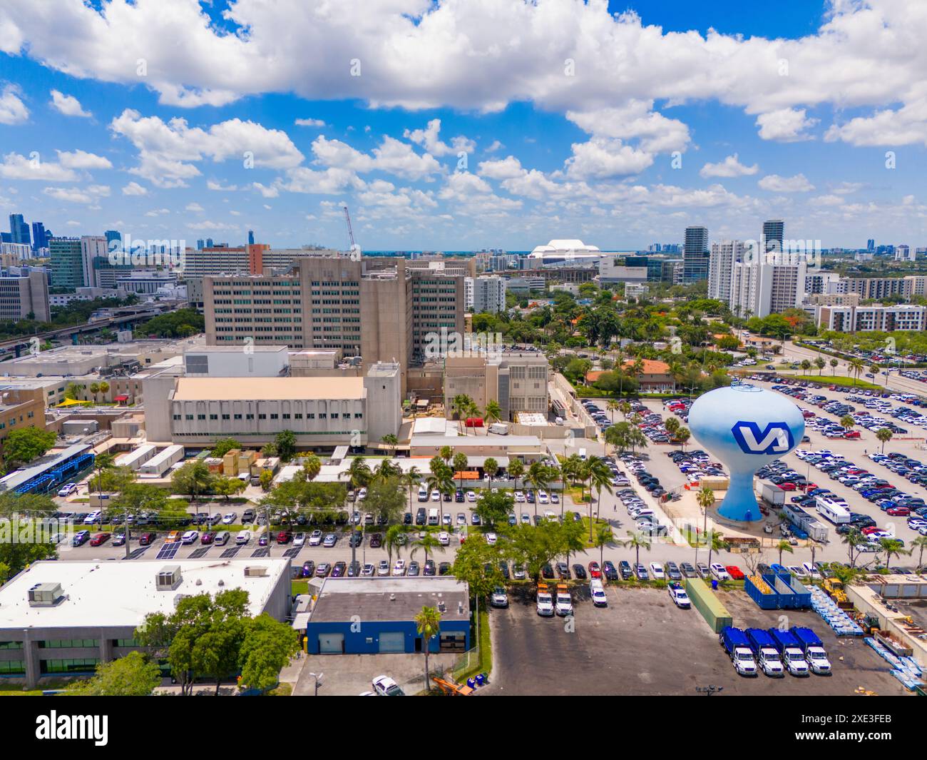Miami, FL, USA - May 31, 2024: Miami VA Hospital Medical Center. Aerial ...