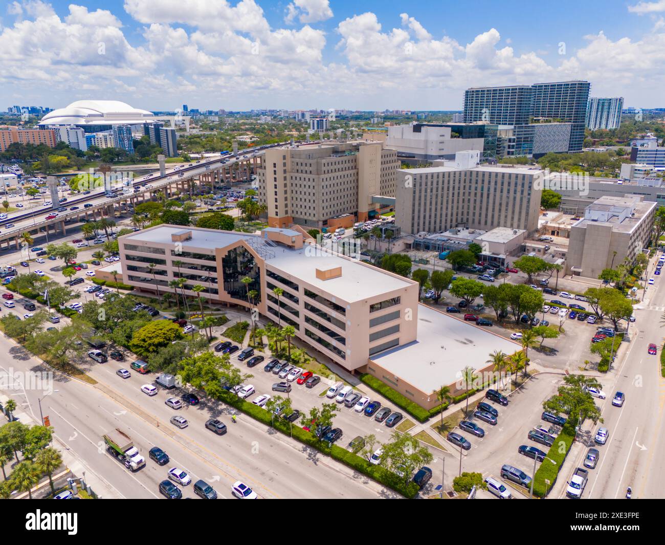 Aerial photo Government buildings Downtown Miami Florida Stock Photo ...