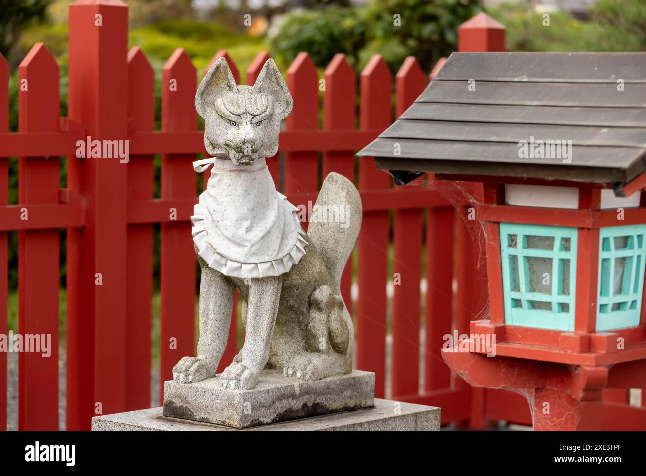 Nagahama, Shiga Prefecture, Japan. Nov 21, 2023. A stone statue of a ...