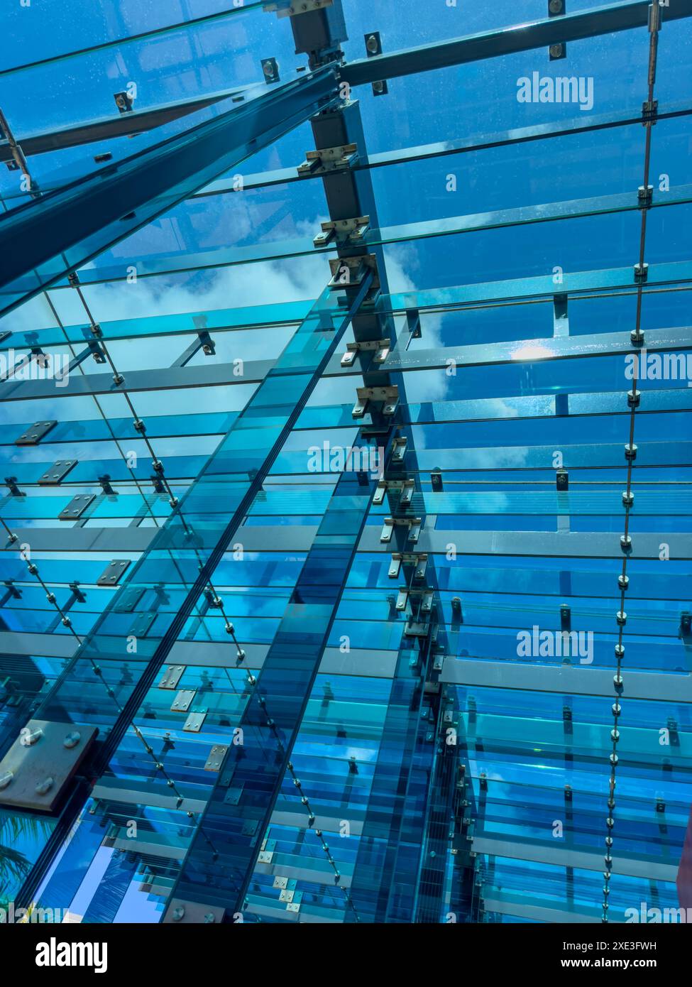 Blue glass architectural detail design Stock Photo - Alamy