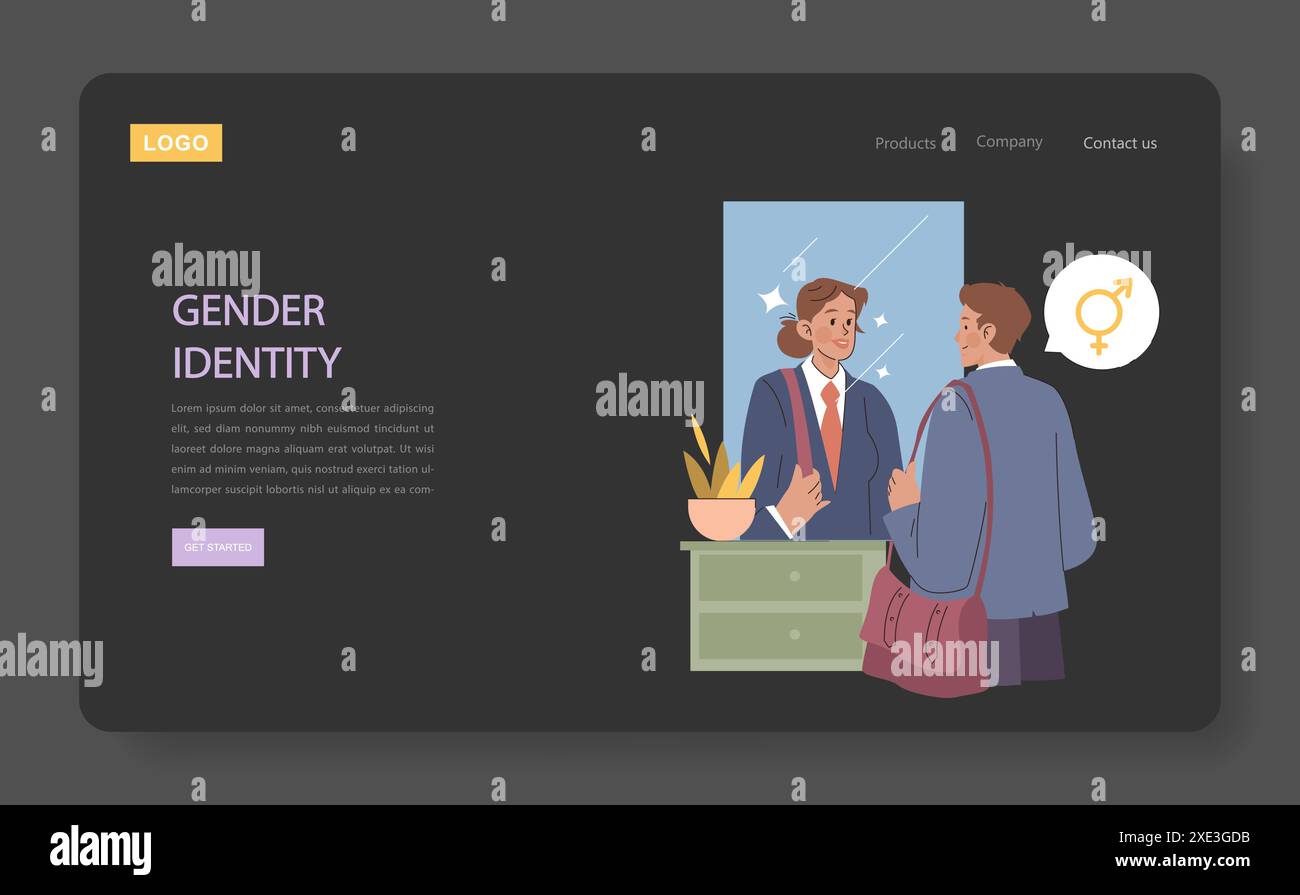 Gender Identity concept. A reflective moment of self-recognition ...