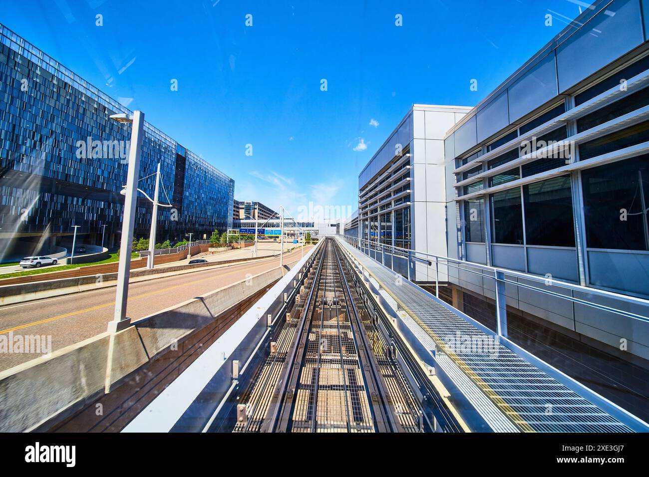 Minneapolis Modern Urban Rail Track Perspective Stock Photo - Alamy
