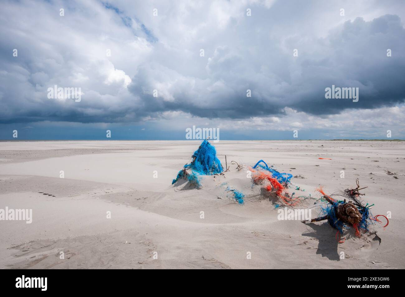 Cold sunny weather with storm and heavy clouds on the beach of the ...