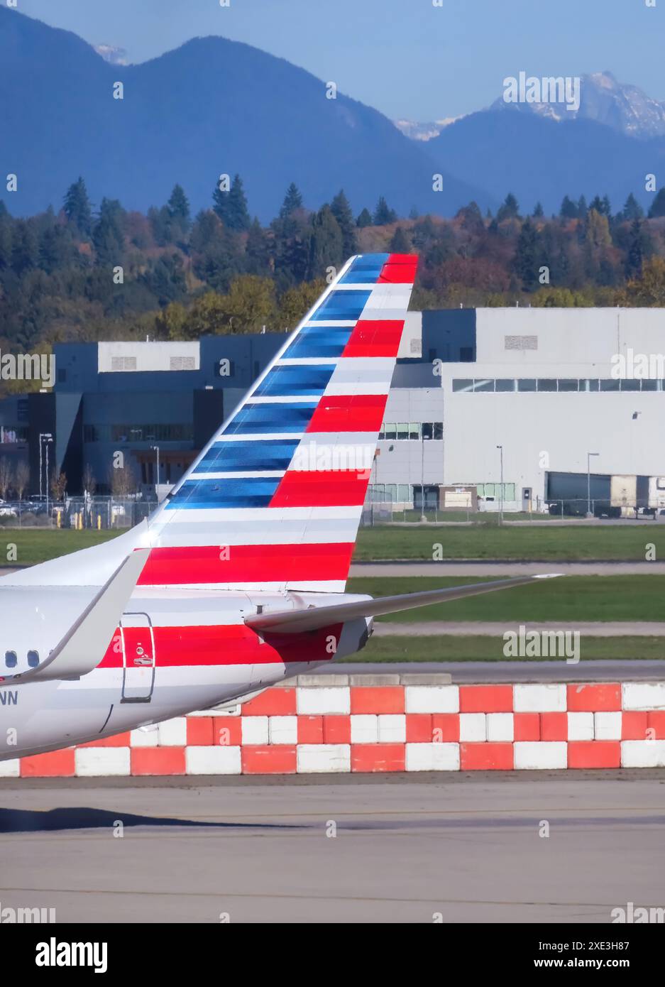 Vancouver, BC, Canada. Dec 11, 2023. An American Airlines empennage or ...