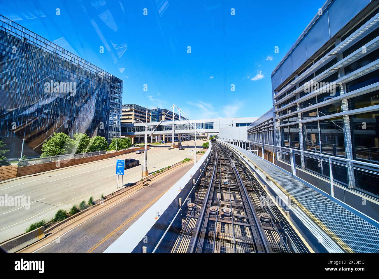 Modern Urban Railway and Architecture Aerial Perspective Stock Photo ...
