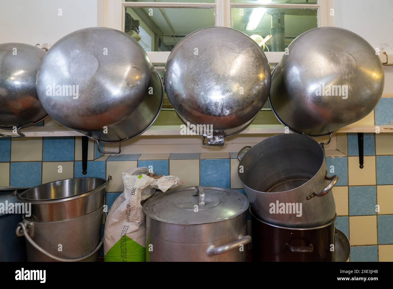 Dough bowls in a bakery Stock Photo - Alamy