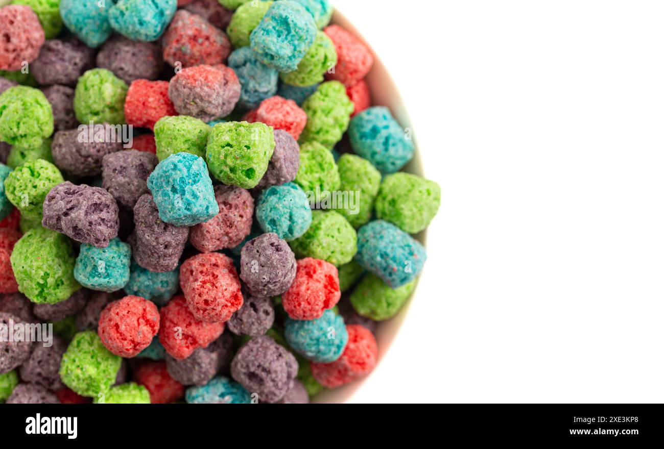 Bowl Full of Red Purple Green and Blue Berry Flavored Kids Cereal ...