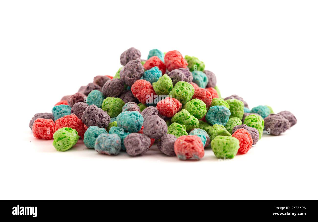 Bowl Full of Red Purple Green and Blue Berry Flavored Kids Cereal ...
