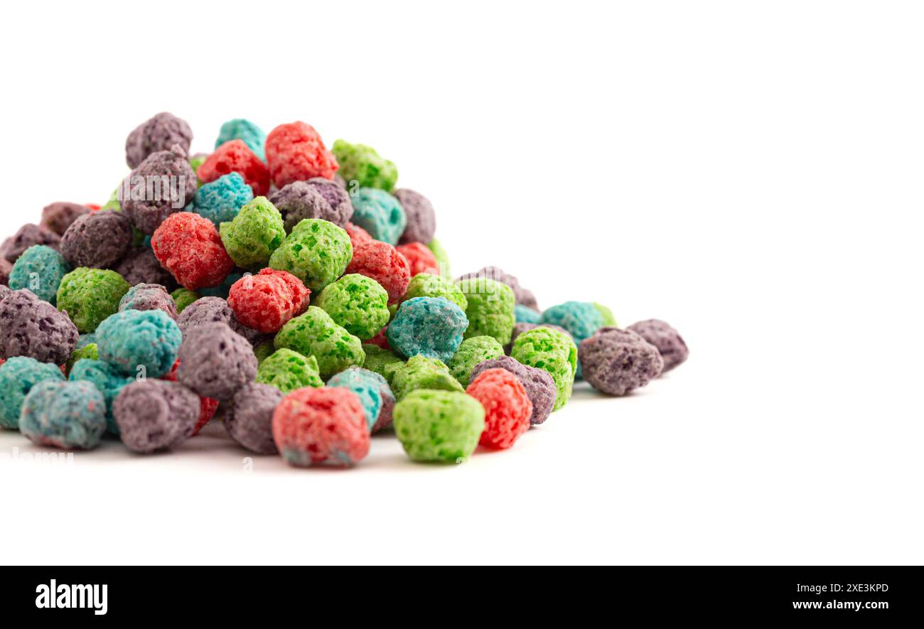 Bowl Full of Red Purple Green and Blue Berry Flavored Kids Cereal ...