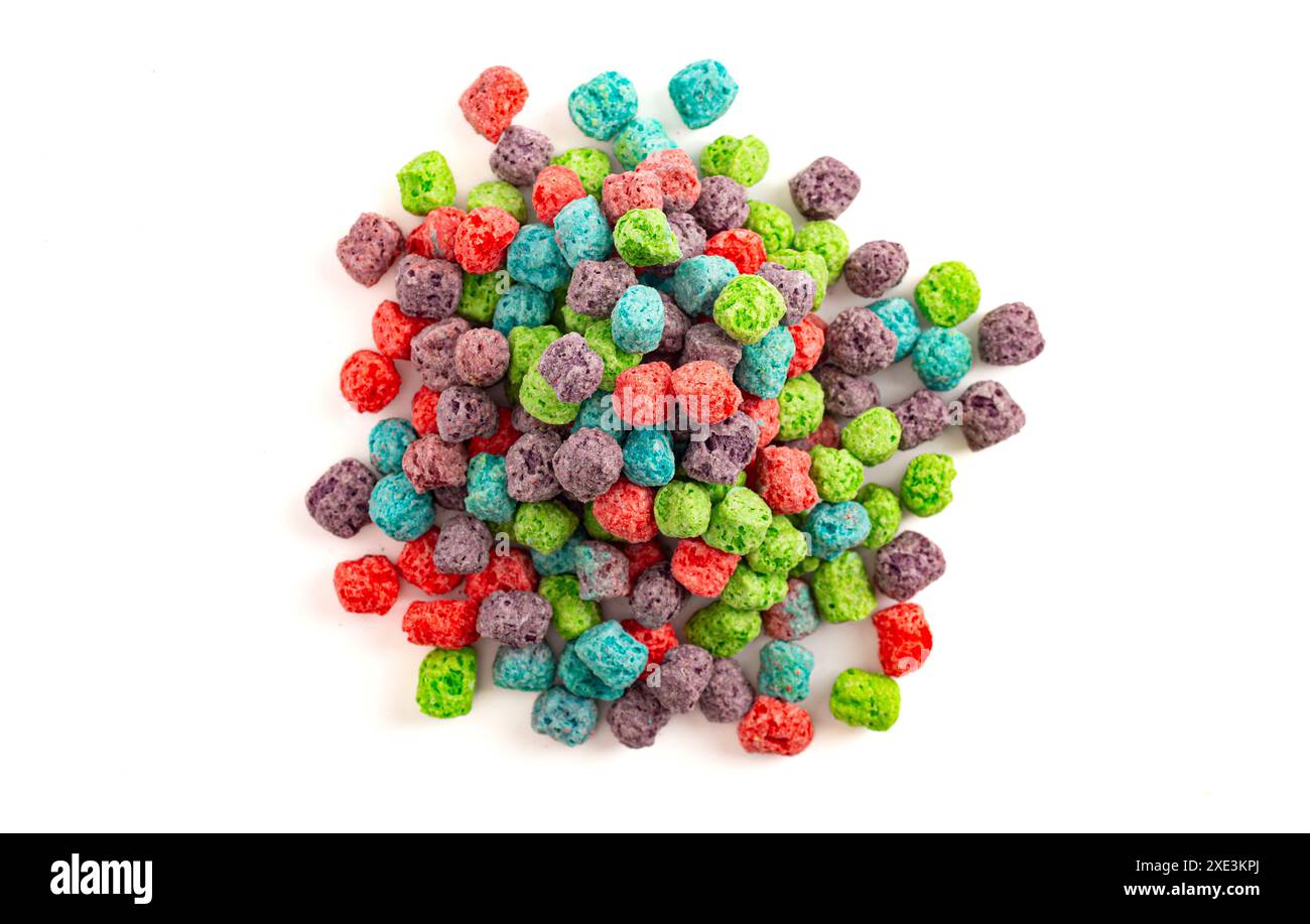 Bowl Full of Red Purple Green and Blue Berry Flavored Kids Cereal ...
