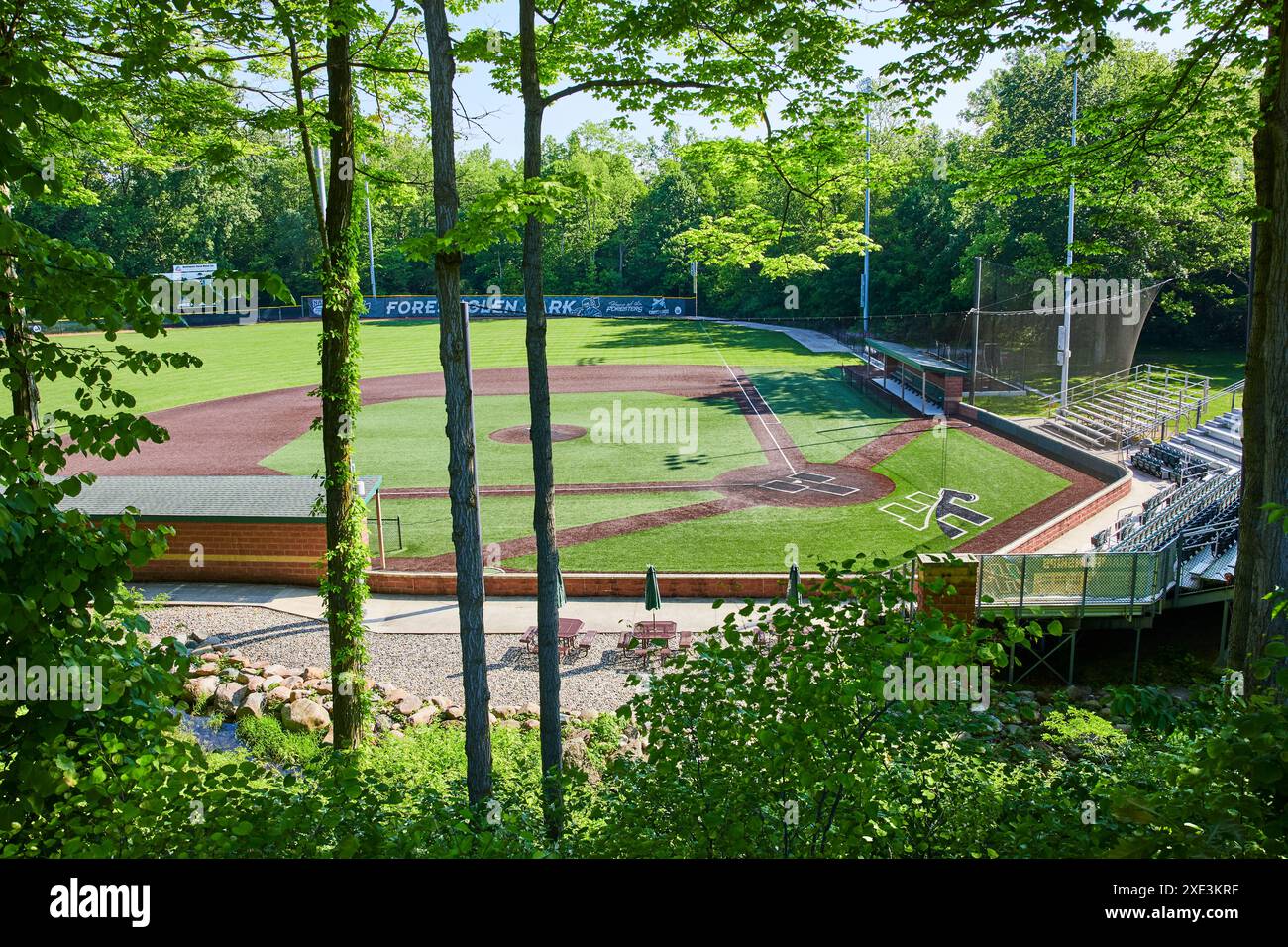 Aerial View of Serene Baseball Field in Forest Glen Park Stock Photo ...