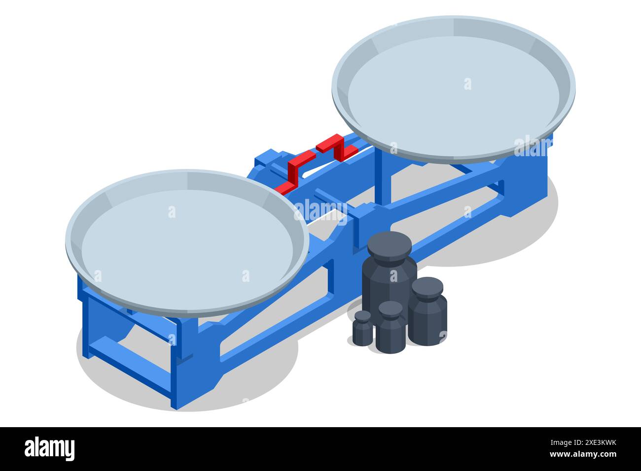 Isometric balance scale. Balance Scale with Double Pans. Bowls of ...