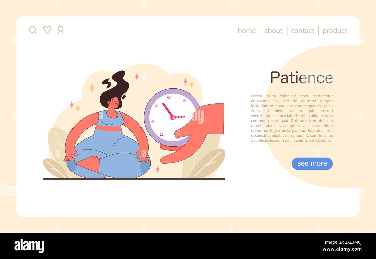 Essence of Patience illustration. A serene figure in meditation ... Essence of Patience illustration. A serene figure in meditation ...