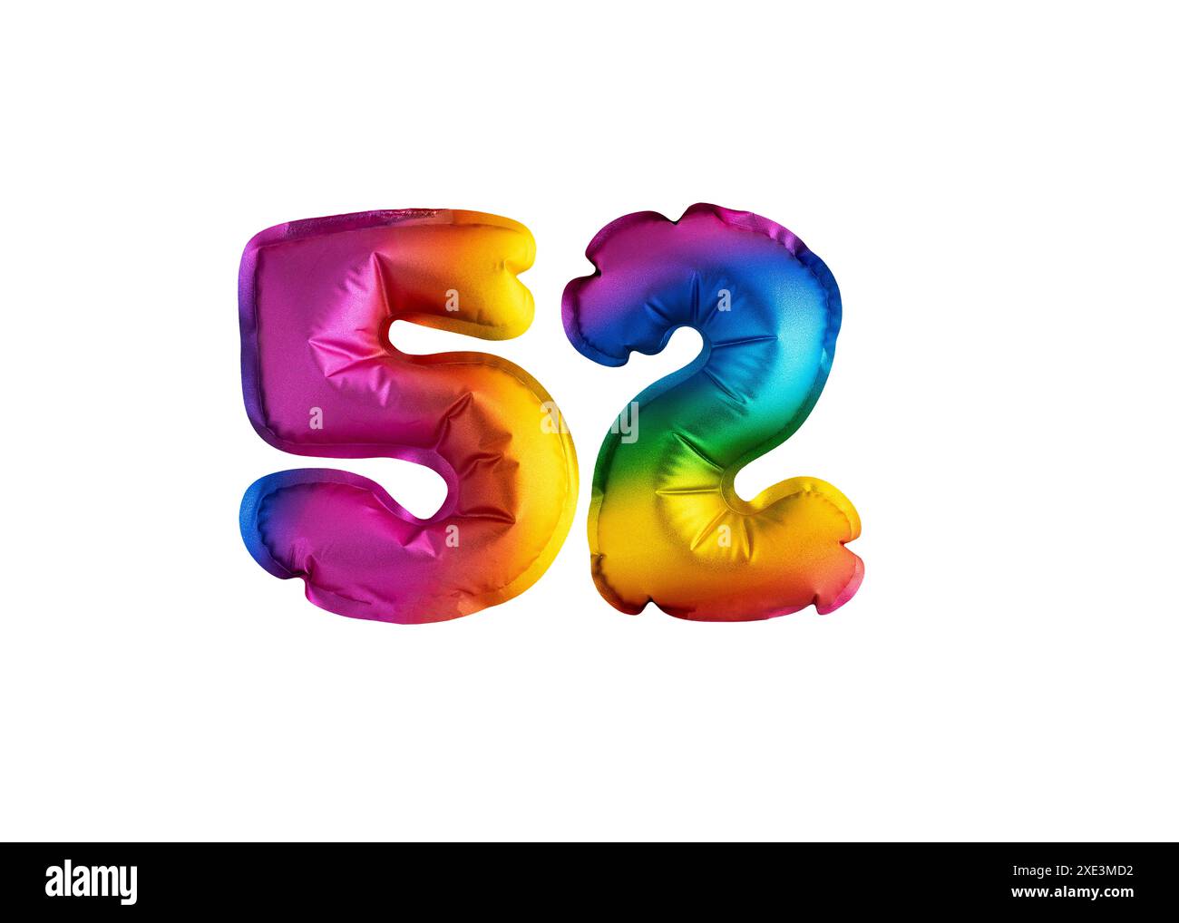 Multicolor balloon number 52 anniversary. Happy birthday ...