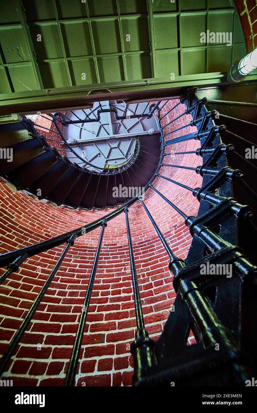 Low angle view of spiral staircase in lighthouse hi-res stock ...