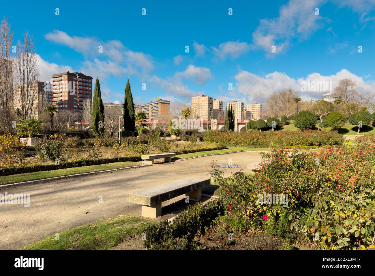 The gardens of La Rosaleda in the city of Valladolid, Spain Stock Photo ...