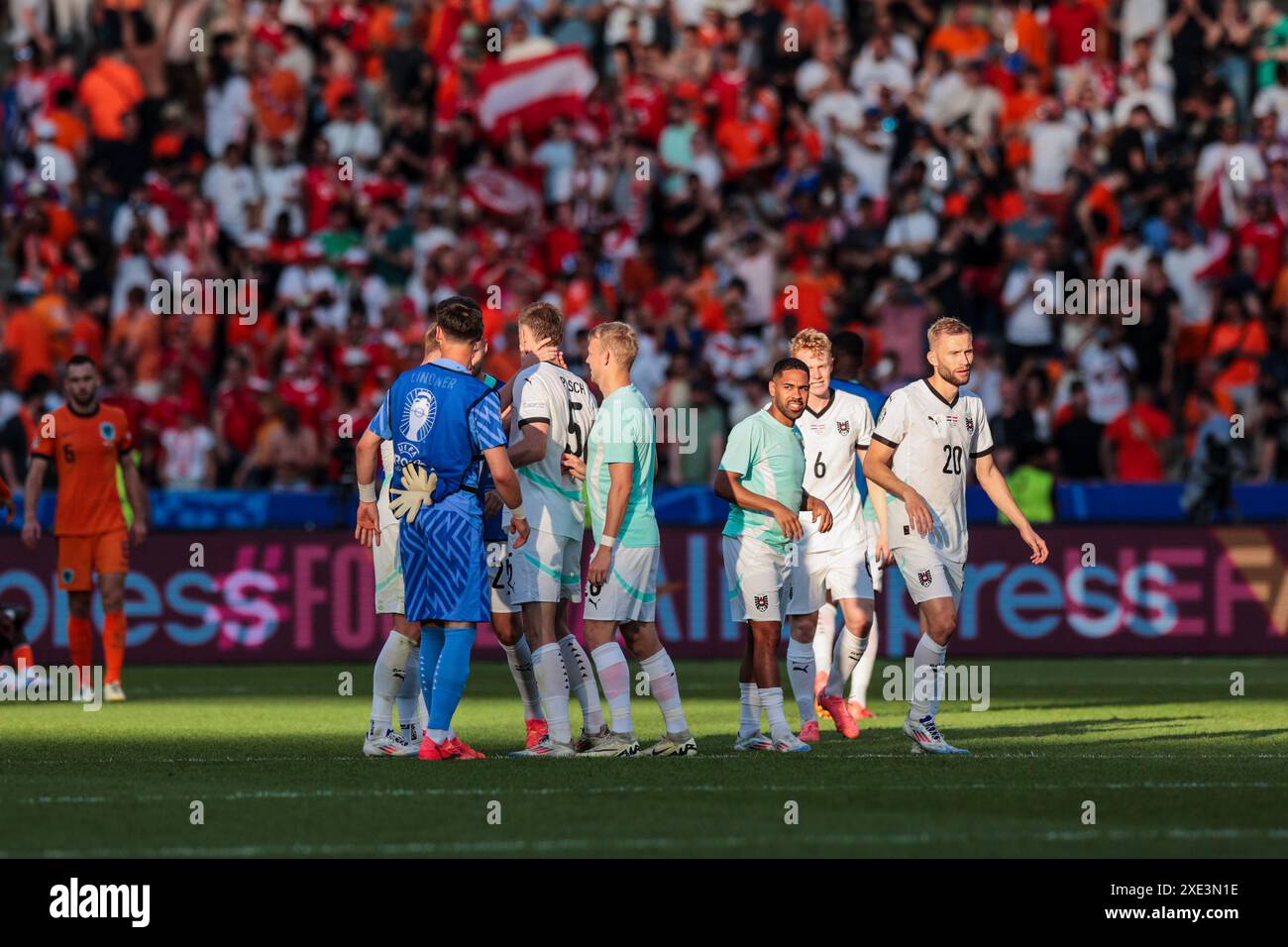 Austria team victory celebrations during UEFA Euro 2024 - Holland vs ...