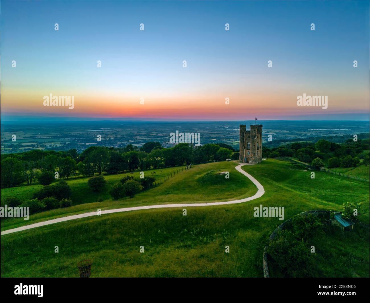 Broadway Tower at Sunset Stock Photo - Alamy