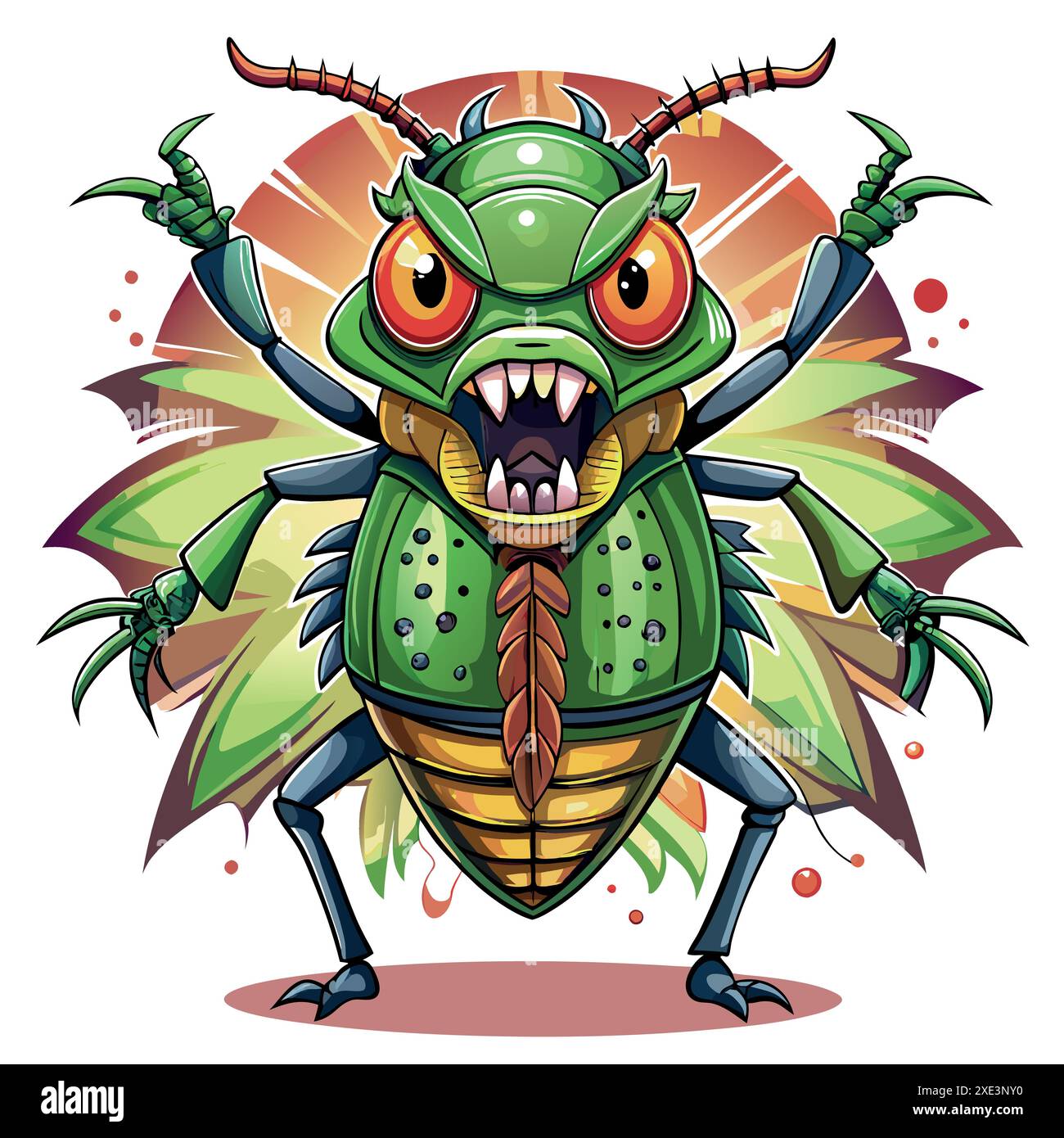 Click Beetle bug sensitive angry bank vector. AI generated image ...
