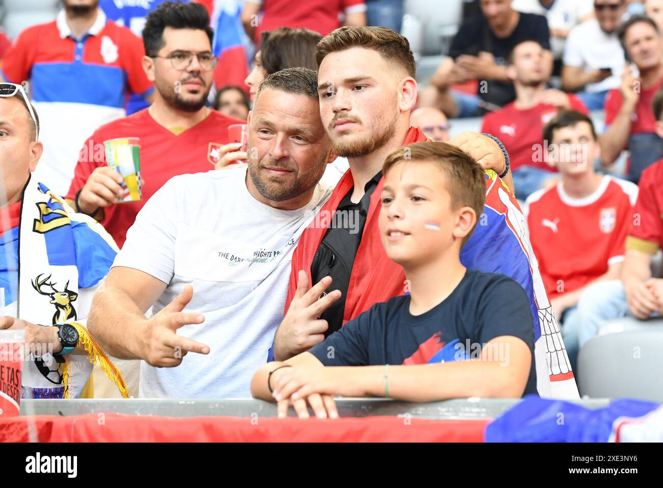 MUNICH, GERMANY - JUNE 25: Fans of Serbia during the UEFA EURO 2024 ...
