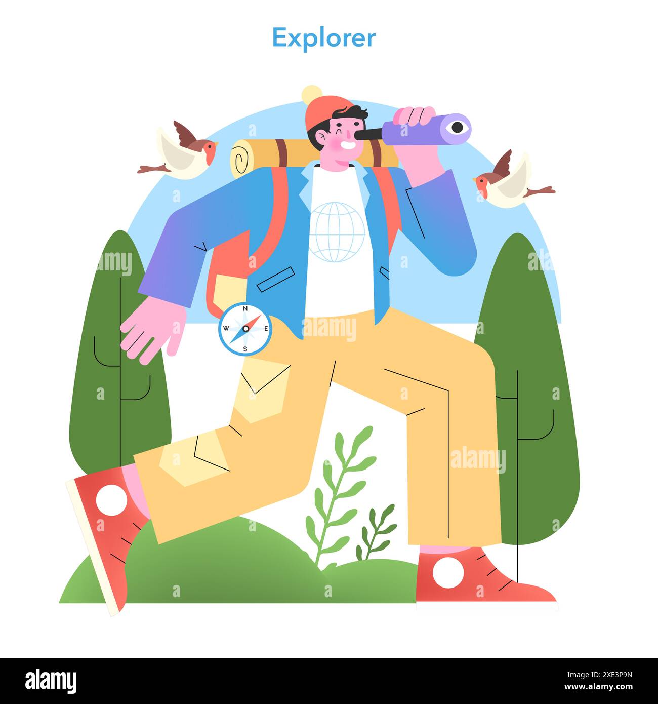 Explorer Archetype illustration. A curious adventurer gazes through a ...