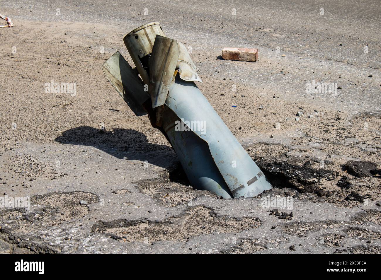 Kupiansk, Ukraine, June 24 2024 Russian guided flying bomb UMK KAB 250 ...