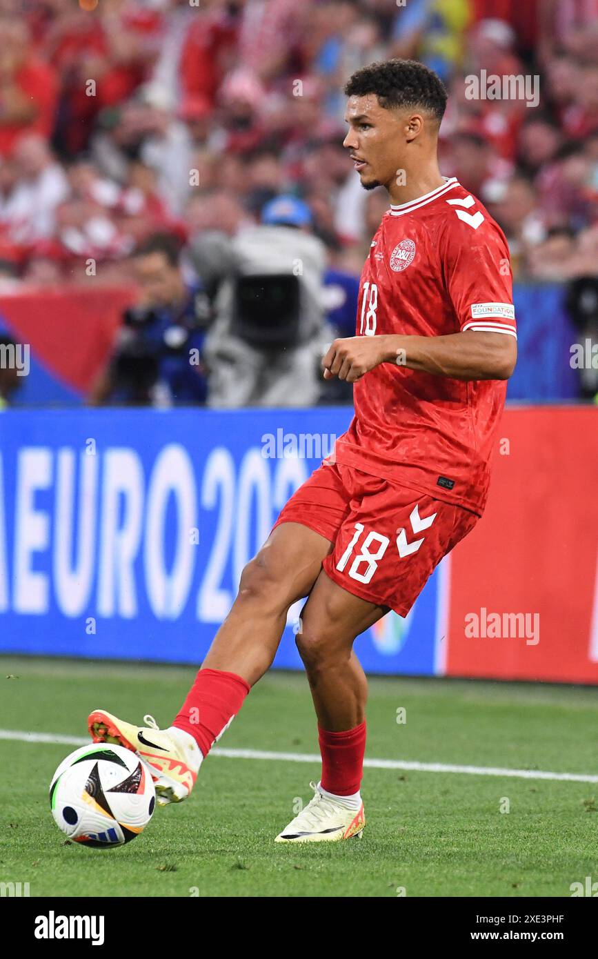 MUNICH, GERMANY - JUNE 25: Alexander Bah of Denmark during the UEFA ...