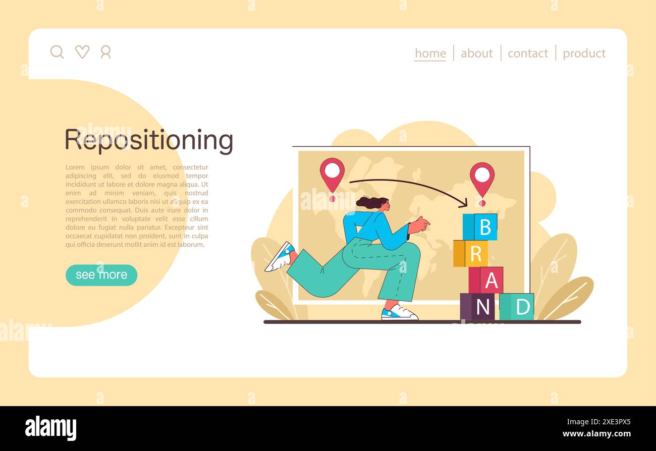 Repositioning concept. Strategic shift in brand positioning illustrated ... Repositioning concept. Strategic shift in brand positioning illustrated ...