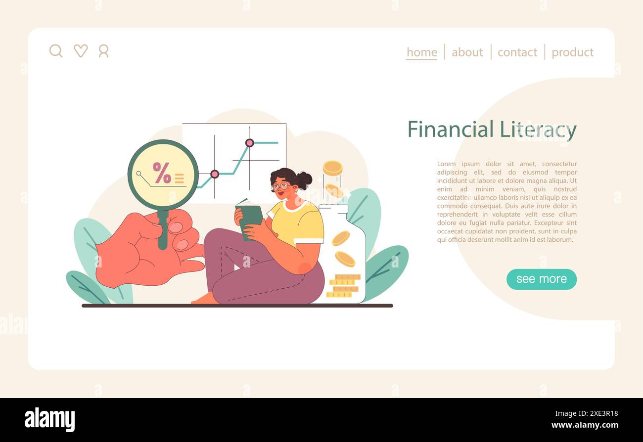 Financial Literacy concept. Delving into market trends and interest ...