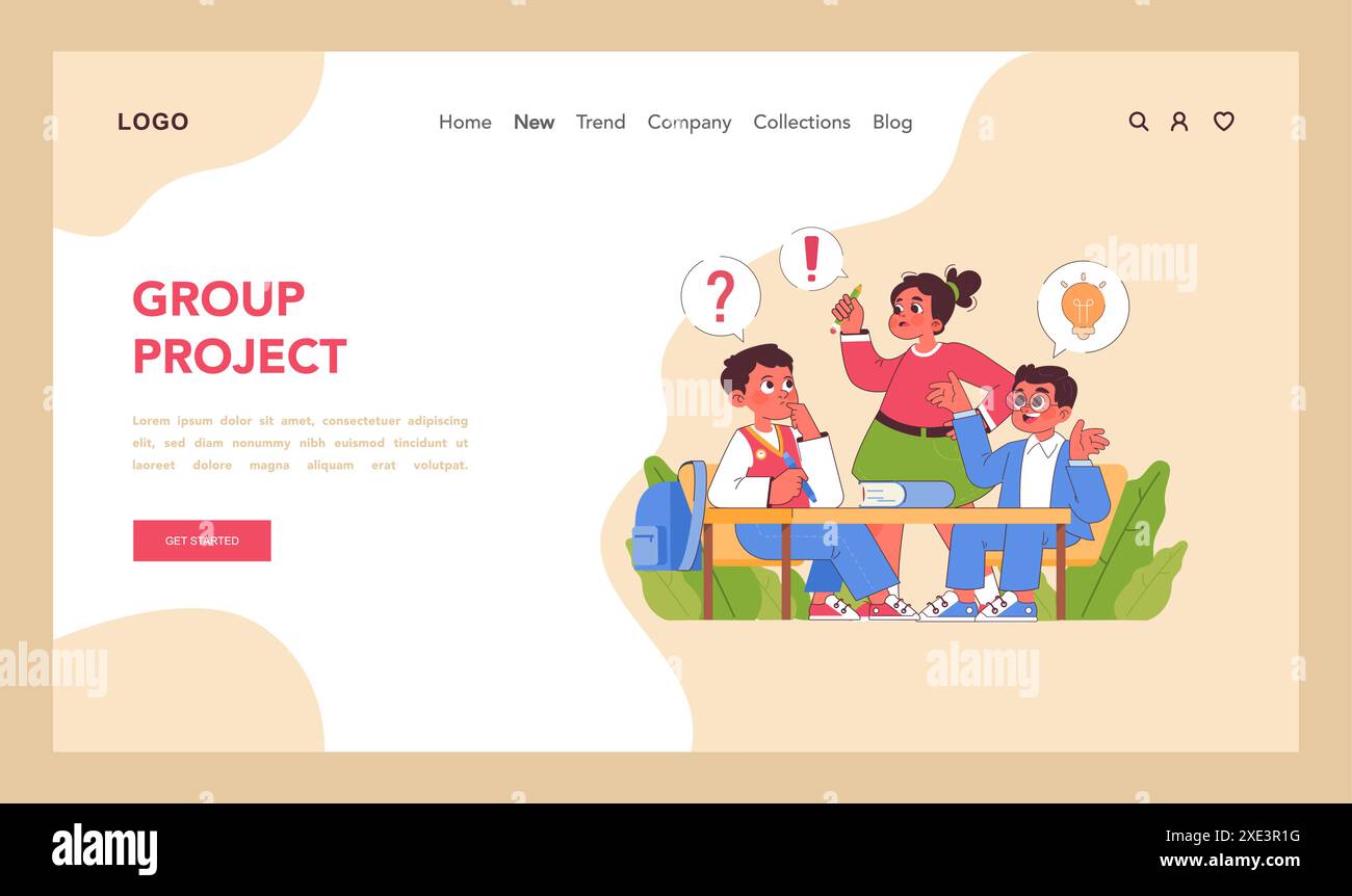 Group Project concept. Students engage in teamwork during a school ...