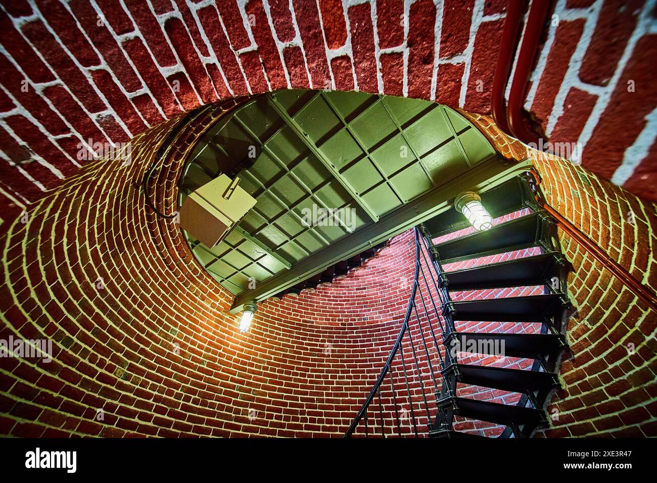 Heceta Head Lighthouse Spiral Staircase Upward Perspective Stock Photo ...