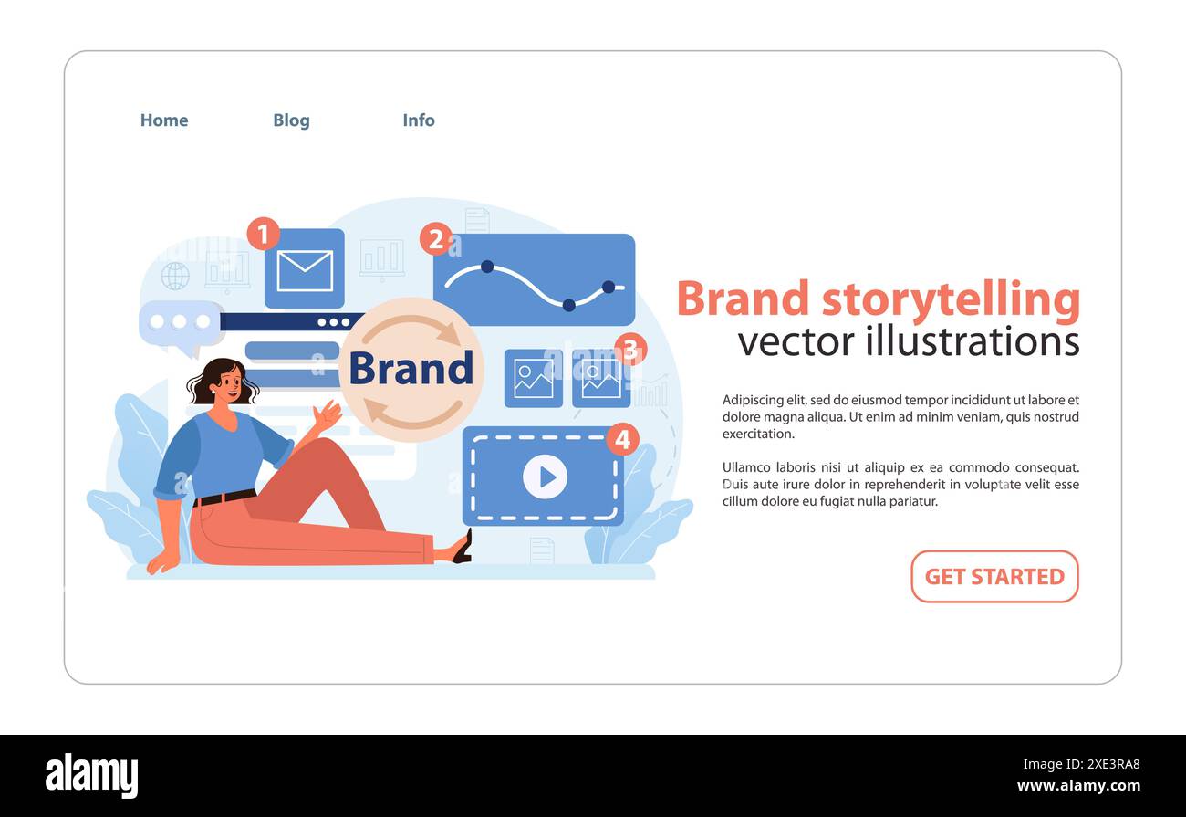 Brand Storytelling Visualization. A creative vector illustration ...