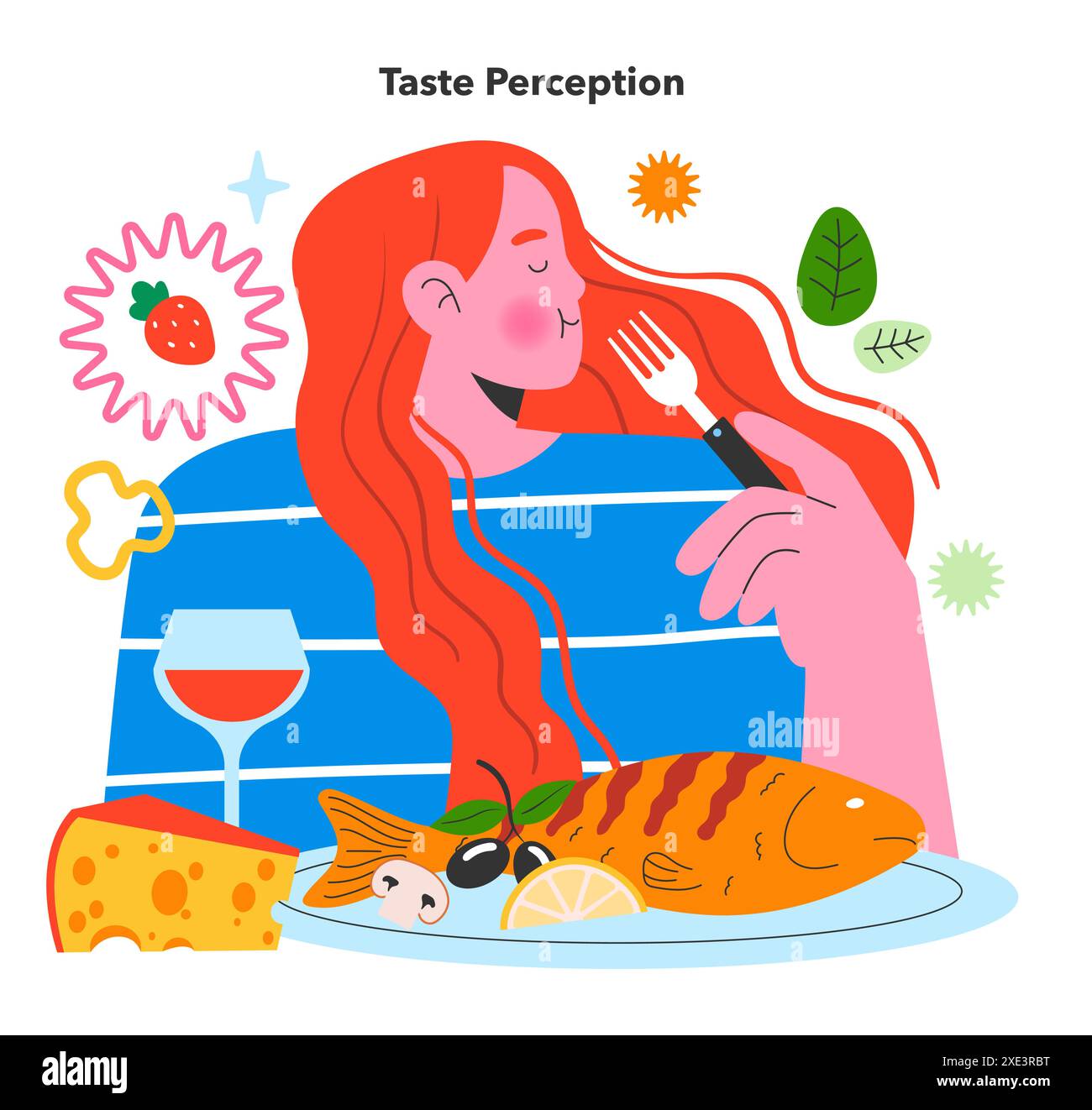 Flavor Reversal concept. A woman experiences the joy of different ...