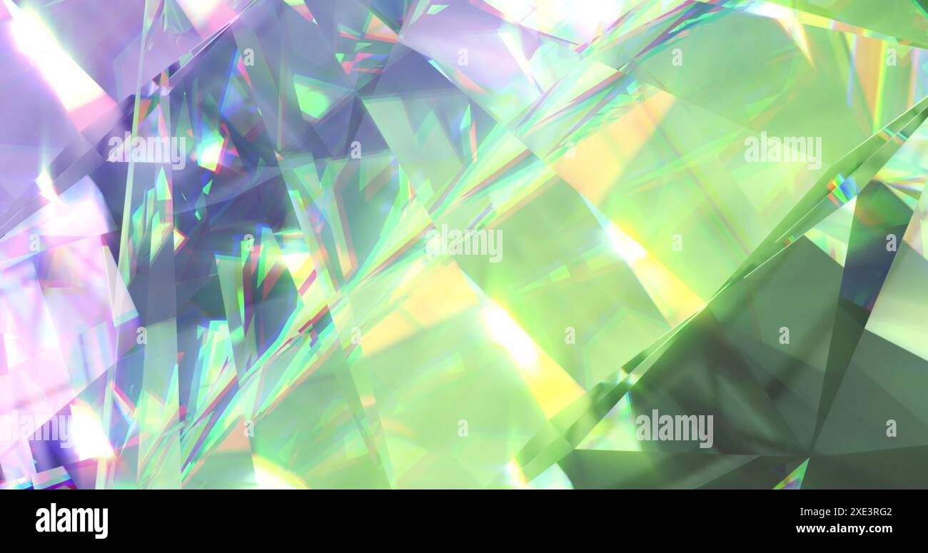 Image of crystal spinning on green and purple background Stock Photo ...