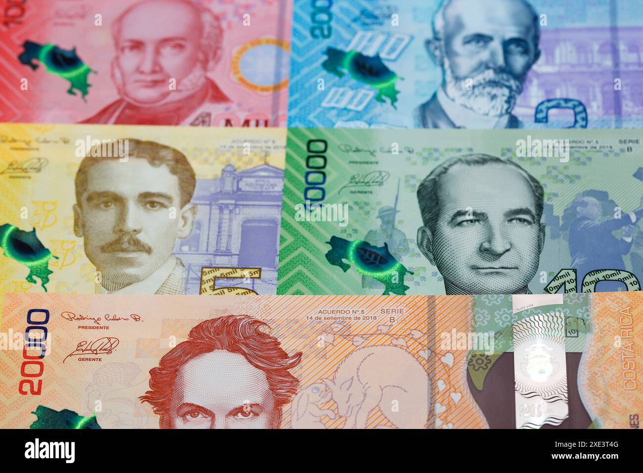 Costa Rican money a business background Stock Photo - Alamy