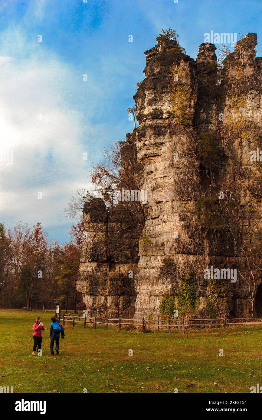 Natural Chimneys in Autumn, Virginia Stock Photo - Alamy