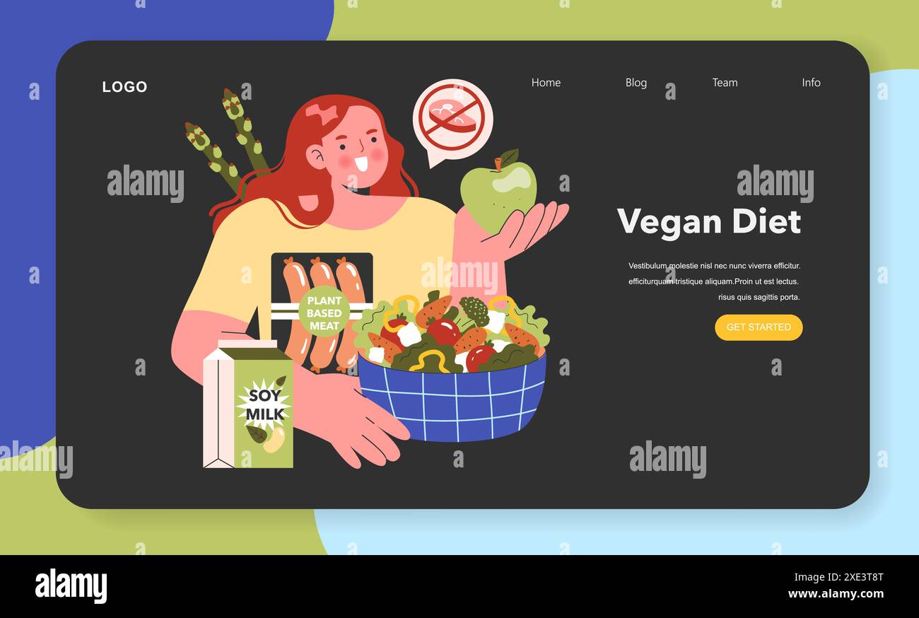 Vegan Diet concept. A joyful individual exploring plant-based food ...