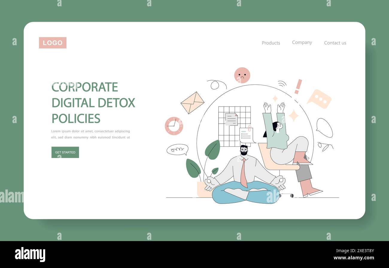 Digital Detox concept. Corporate employees embrace mindful tech use ...