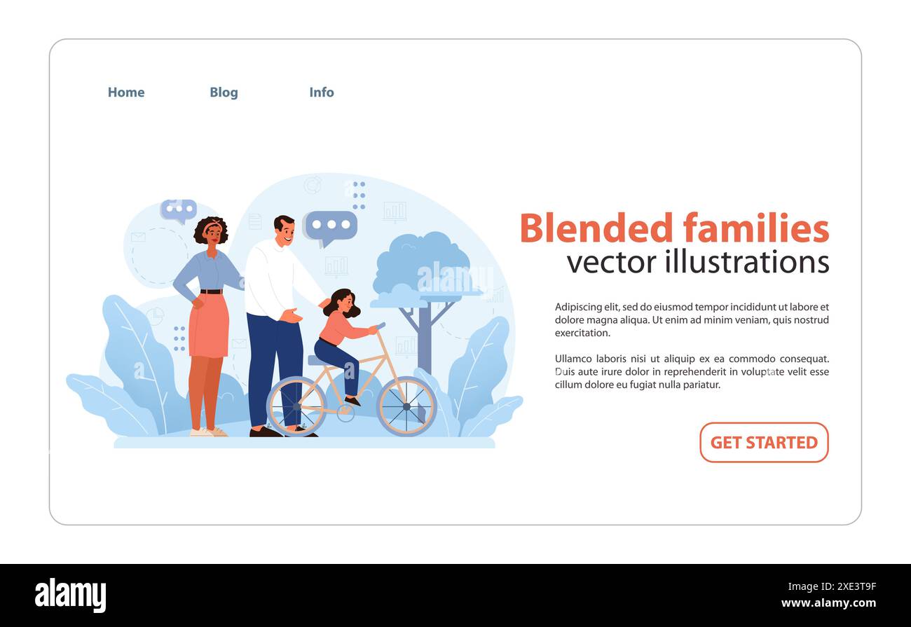 Harmony in Diversity Concept. A blended family enjoying outdoor moments ...