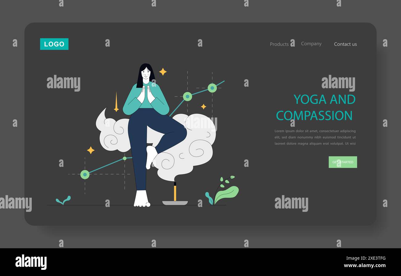 Compassion Focused Therapy concept. Illustration of a person practising ...