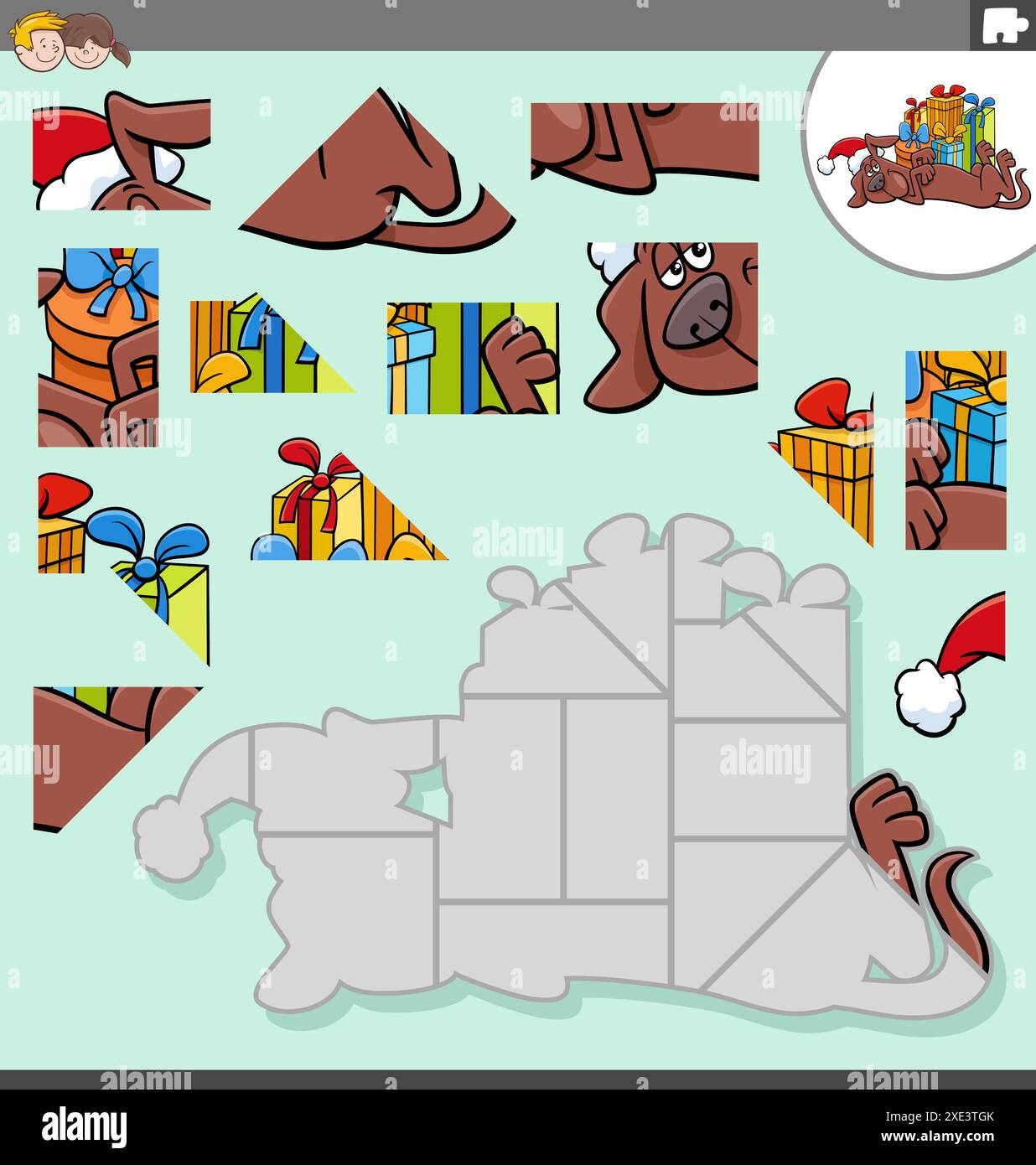 Cartoon illustration educational jigsaw puzzle hi-res stock photography ...