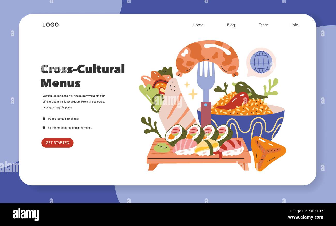 Multicultural Menu concept. A visual array of diverse cuisine elements ...