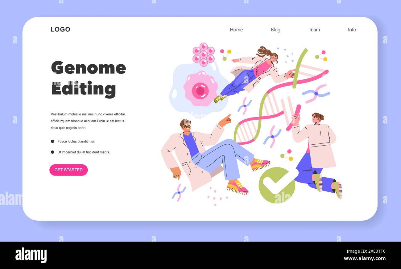 Future Medicine concept. Scientists engaging in genome editing ...